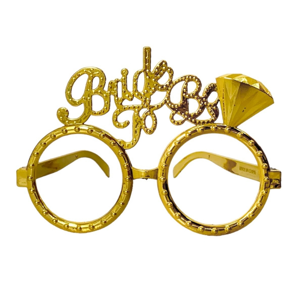 Toptan Bride To Be Plastik Gözlük Taç Set Gold - toptansus.com