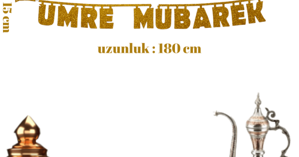 Umre Mubarek Yazısı Gold - toptansus.com
