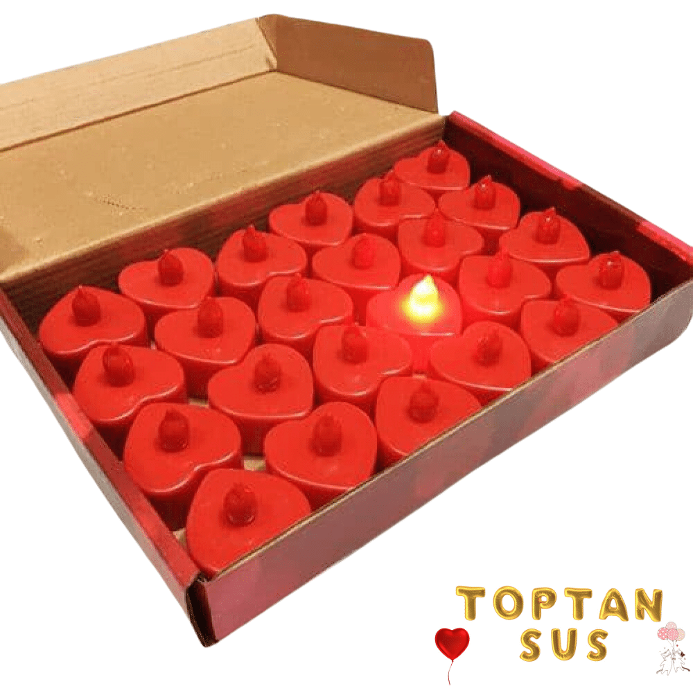 Toptan Kalpli Kırmızı Led Mum - toptansus.com