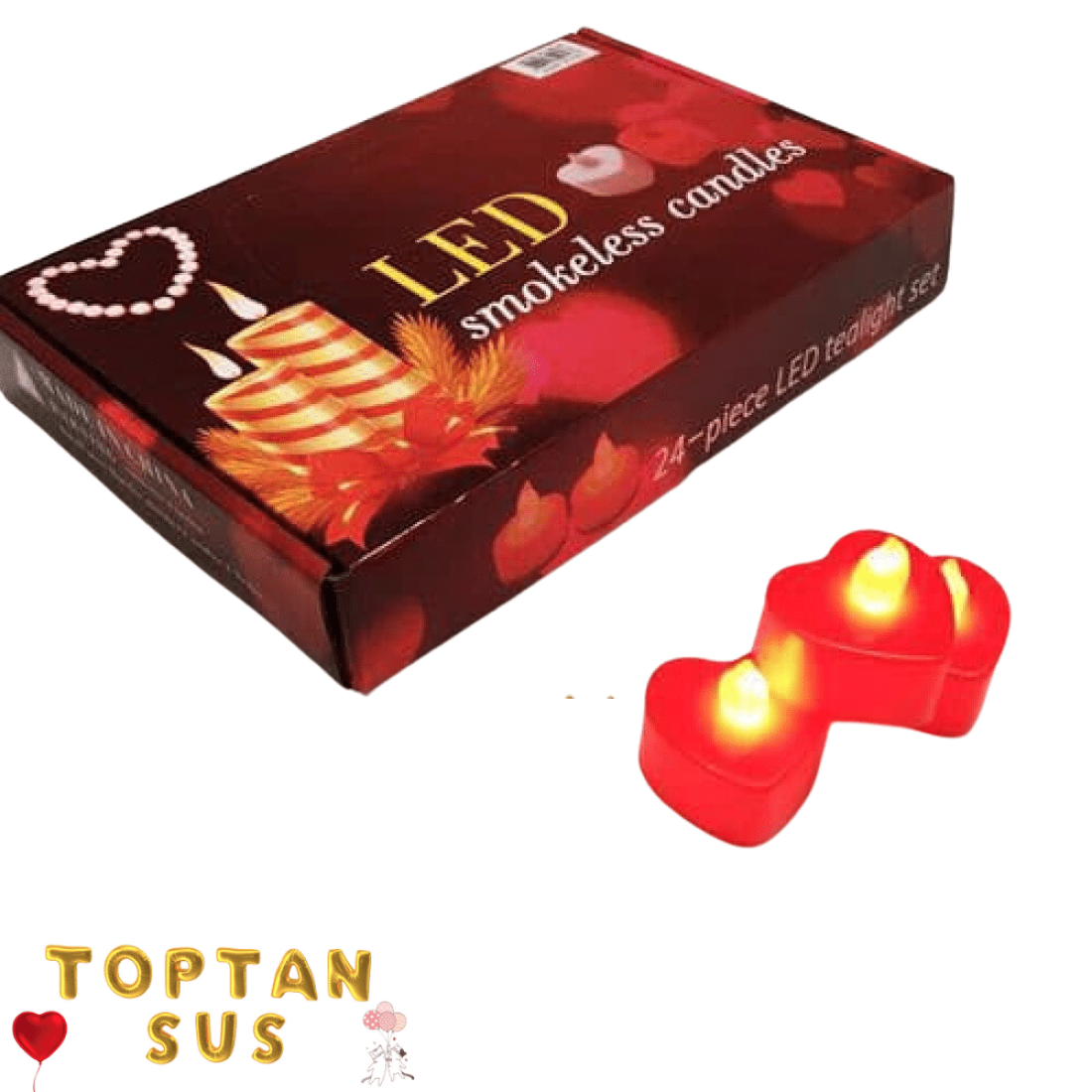 Toptan Kalpli Kırmızı Led Mum - toptansus.com