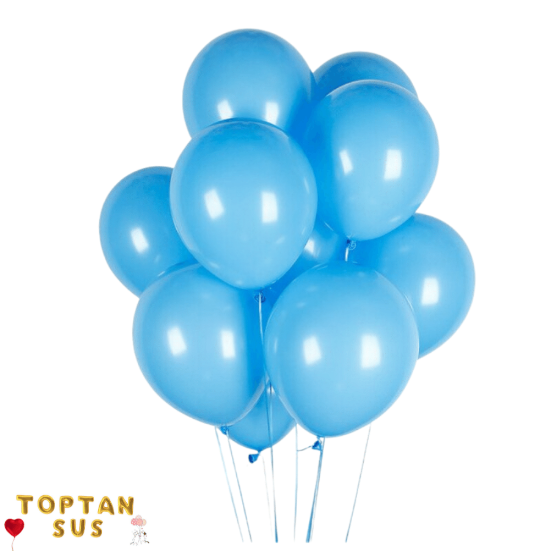 Toptan Pastel Mavi Balon 100 Adet - toptansus.com